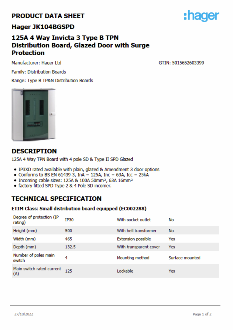 EDATA Dynamic Data Sheets